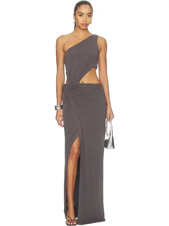 SNDYS. Orla Maxi Dress In . Also - Charcoal