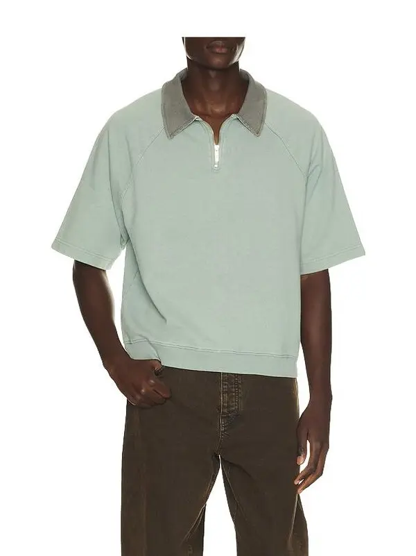 BOUND Acid Wash Jersey 1/2 Zip Polo In . Also - Grey