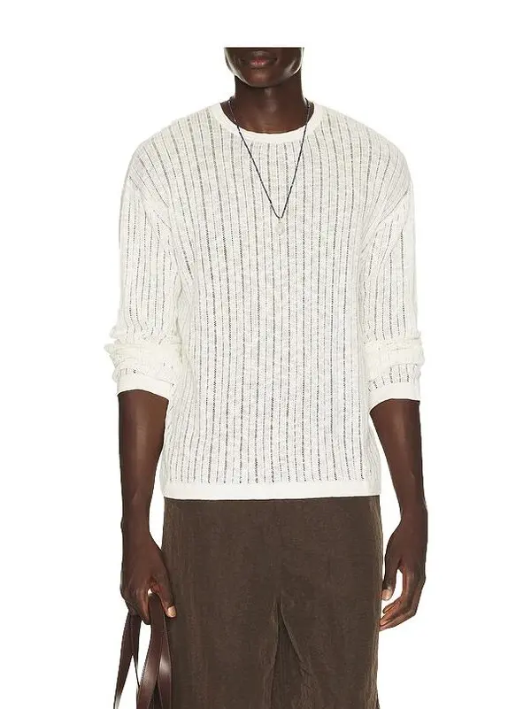 Commas Pointelle Knit Pullover - White