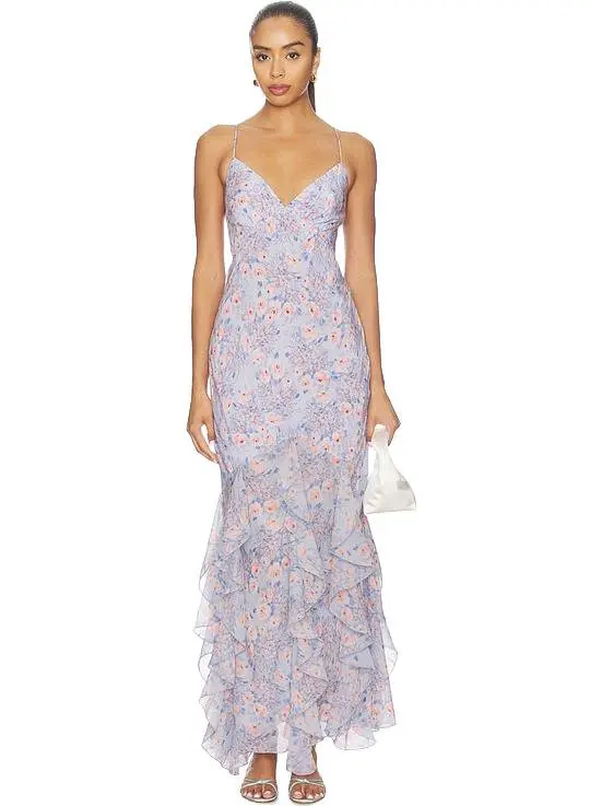 For Love & Lemons Elea Maxi Dress In . Also - Blue