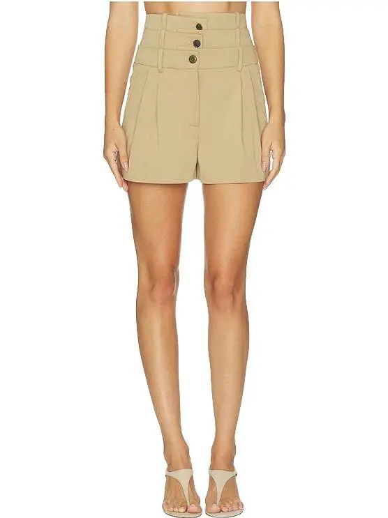 Monse Triple Waistband Short In . Also - Brown