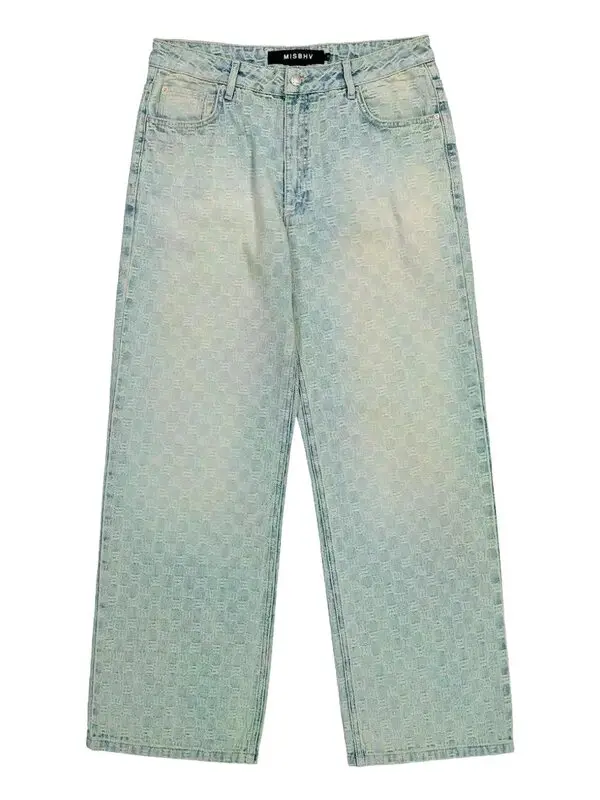 MISBHV Monogram Jacquard Relaxed Straight-leg Jeans - Blue