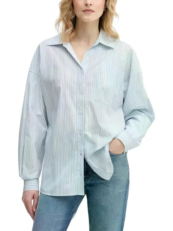 BENETTON Striped Drop-shoulder Shirt - Blue