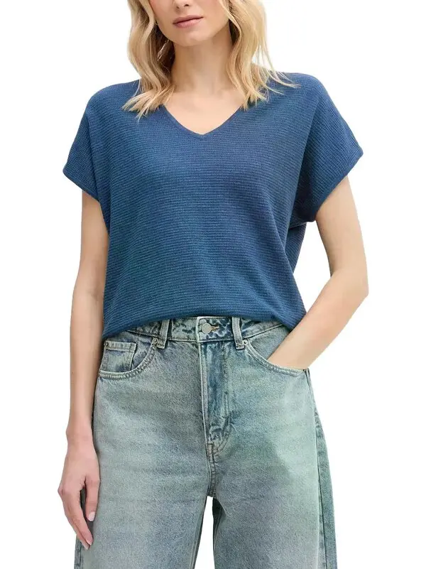 BENETTON V-neck Short-sleeve Sweater - Blue