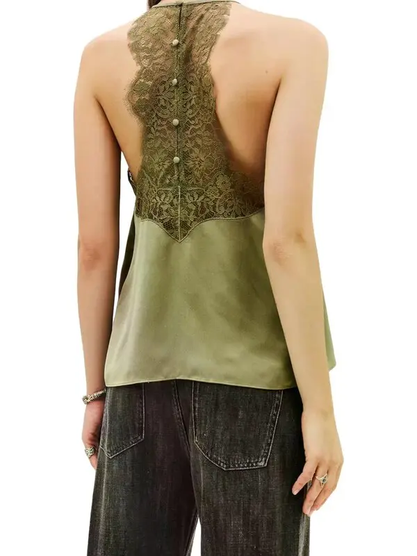Ba&sh Corina Lace-panelled Top - Green