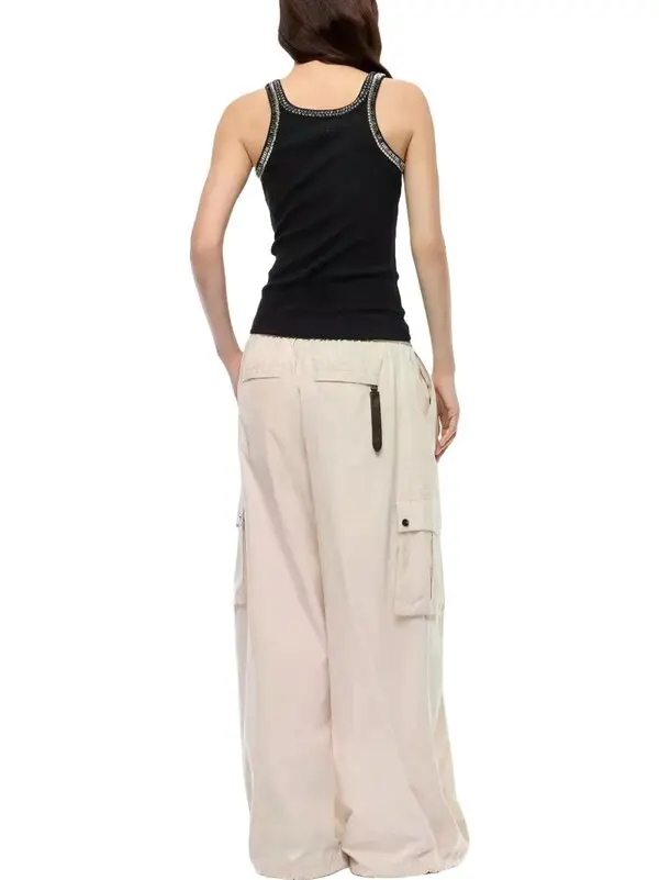 Pinko Scoop Neck Sleeveless Top With Embellishment - Black