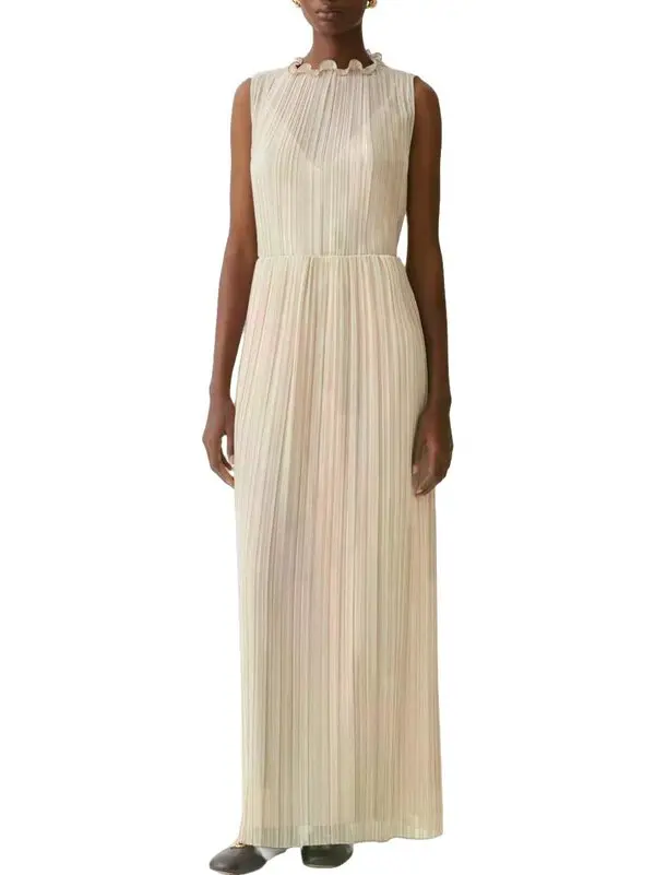 Fabiana Filippi Pleated High Neck Sleeveless Top - Neutrals
