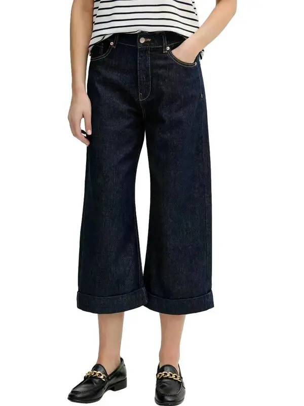 BENETTON Cropped Wide-leg Jeans - Blue