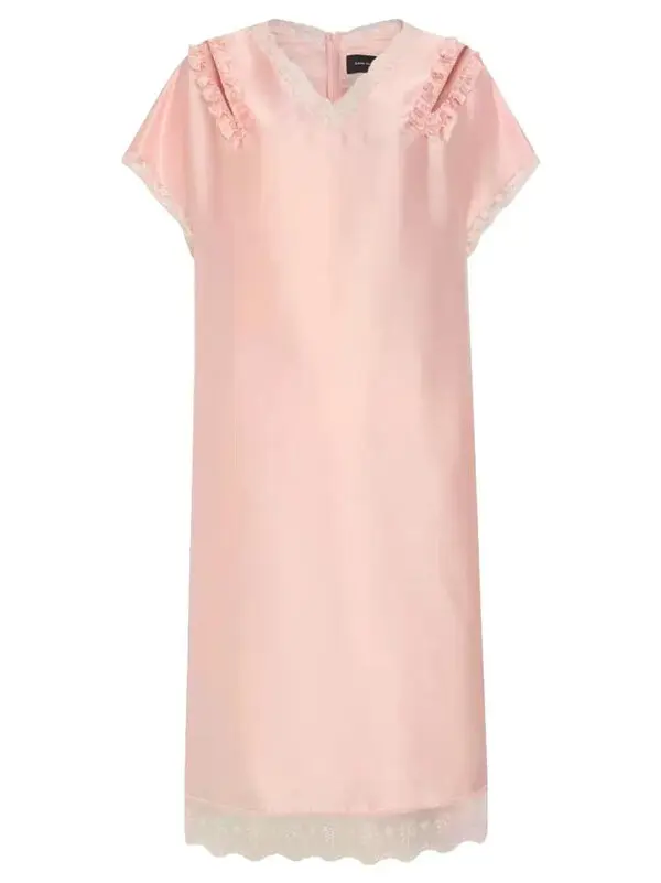 Simone Rocha Lace-trimmed Ruffled Mini Dress - Pink