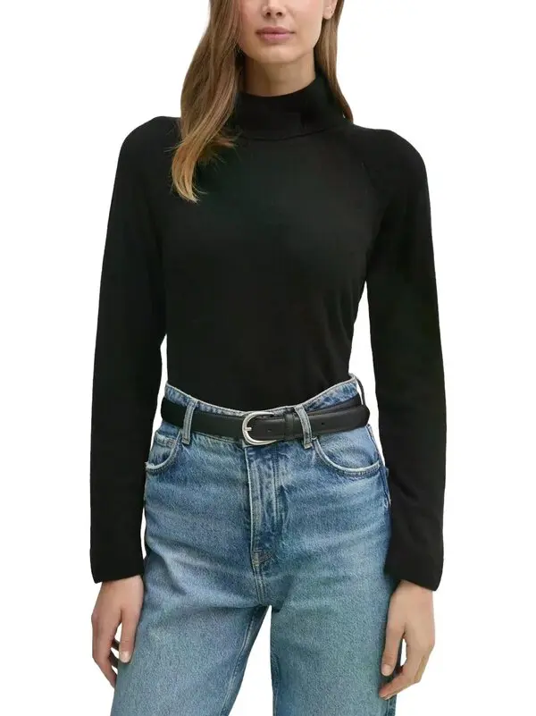 BENETTON Raglan Sleeve Roll Neck Sweater - Black