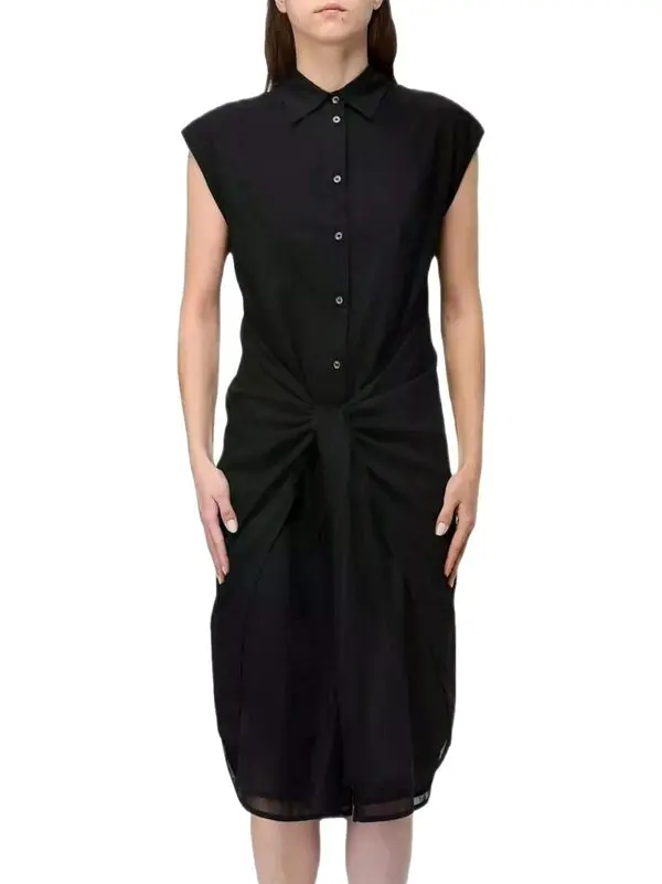 TELA Knot-detail Sleeveless Midi Dress - Black