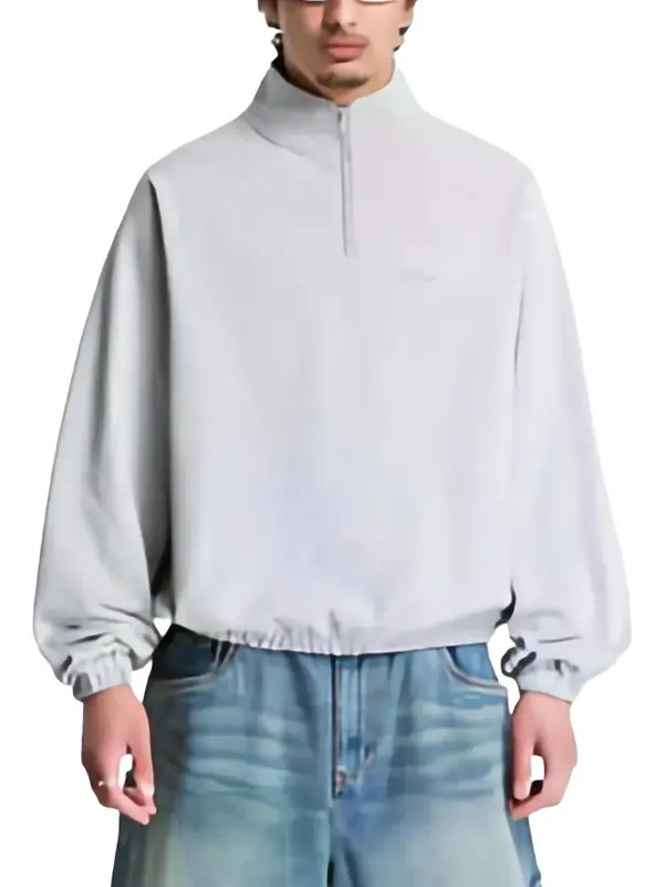 DIME Quarter-zip Sweater With Embroidered Logo - Grey