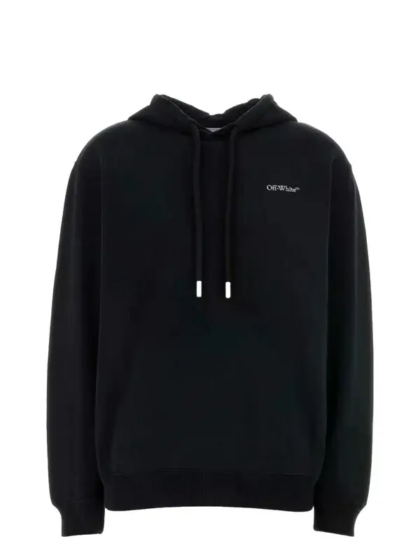 Off-White Cotton Arrows Print Hoodie - Black
