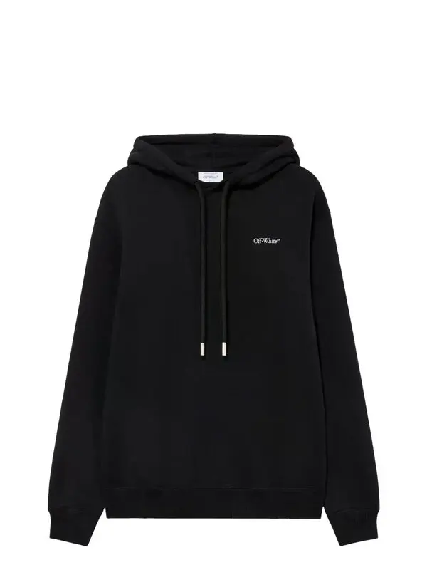 Off-White Cotton Arrows Print Hoodie - Black