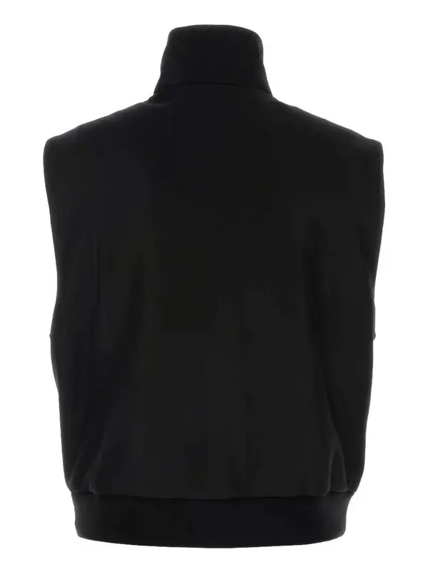 JIL SANDER Wool Zip-up Gilet - Black