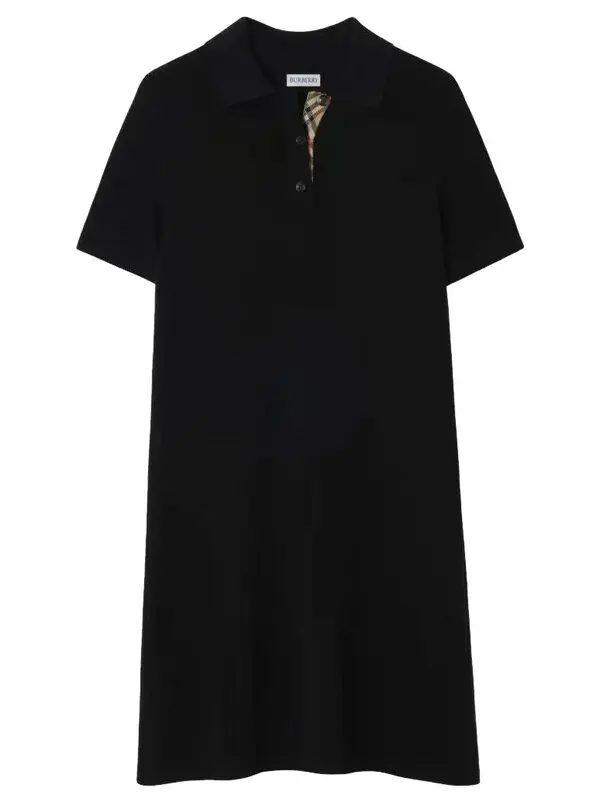 Burberry Wool Polo Shirt Dress - Black