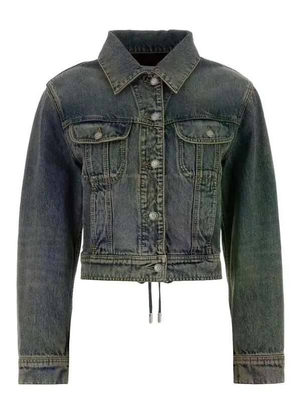 Alexander McQueen Lace-up Denim Jacket - Blue