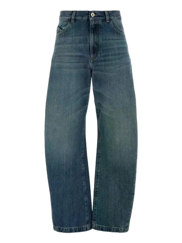 Attico Buckle-strap Barrel-leg Jeans - Blue