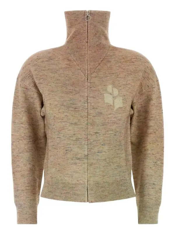 MARANT ETOILE Koxy Logo-patch Zip-up Cardigan - Neutrals