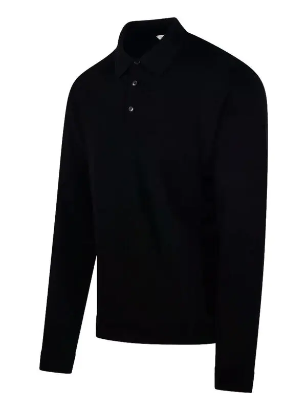 ROBERTO COLLINA Long-sleeve Polo Sweater - Black