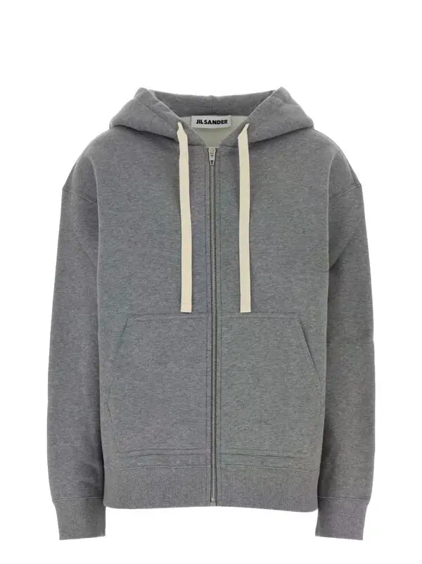 JIL SANDER Zip-up Oversized Hoodie - Grey