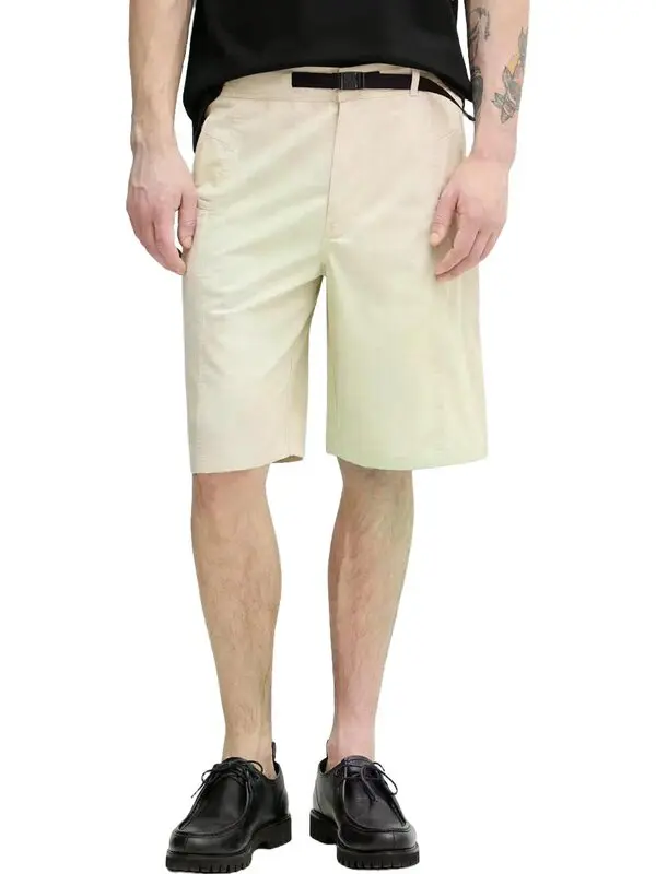 BENETTON Belted Shorts With D-ring Detail - Neutrals