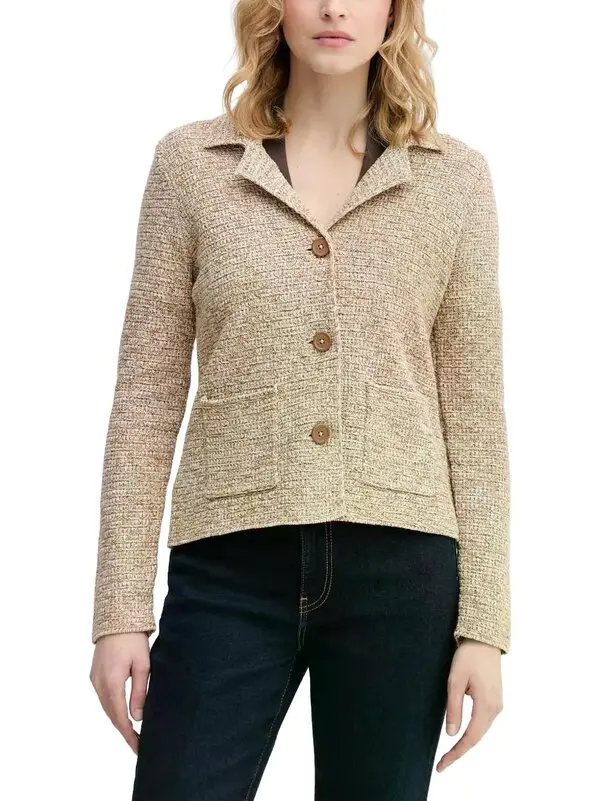 BENETTON Button-fastening Patch-pocket Cardigan - Neutrals
