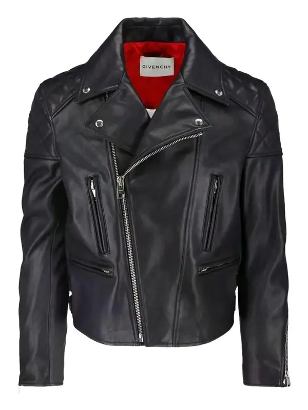 Givenchy Quilted-shoulder Leather Jacket - Black