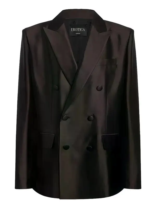 DONDUP Double-breasted Peaked-lapel Blazer - Black