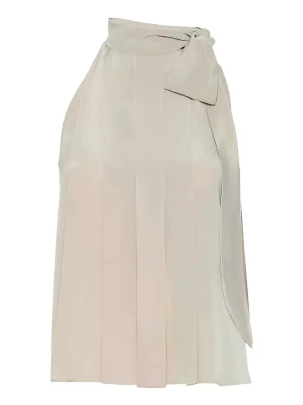 Max Mara Fune Tie-neck Pleated Blouse - Neutrals