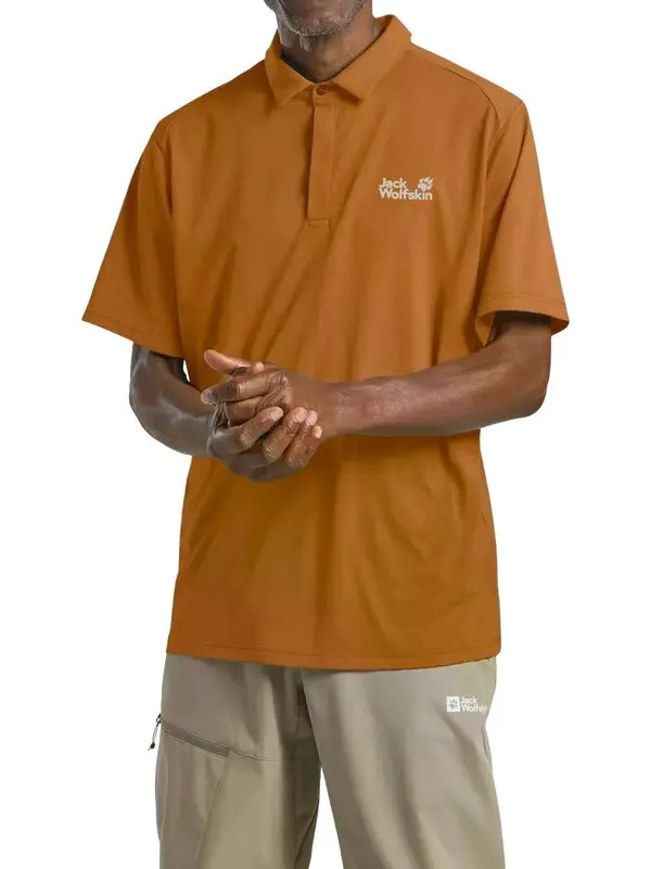 JACK WOLFSKIN Delgami Logo-print Polo Shirt - Orange