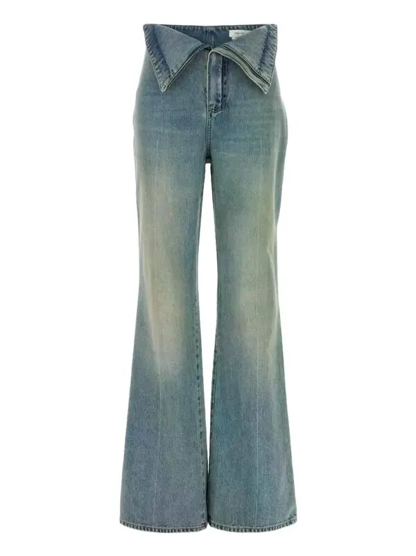 Alexander McQueen Fold-over Waist Flared Jeans - Blue