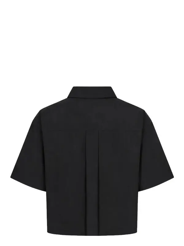 LA ROSE Cotton Poplin Boxy Fit Shirt - Black