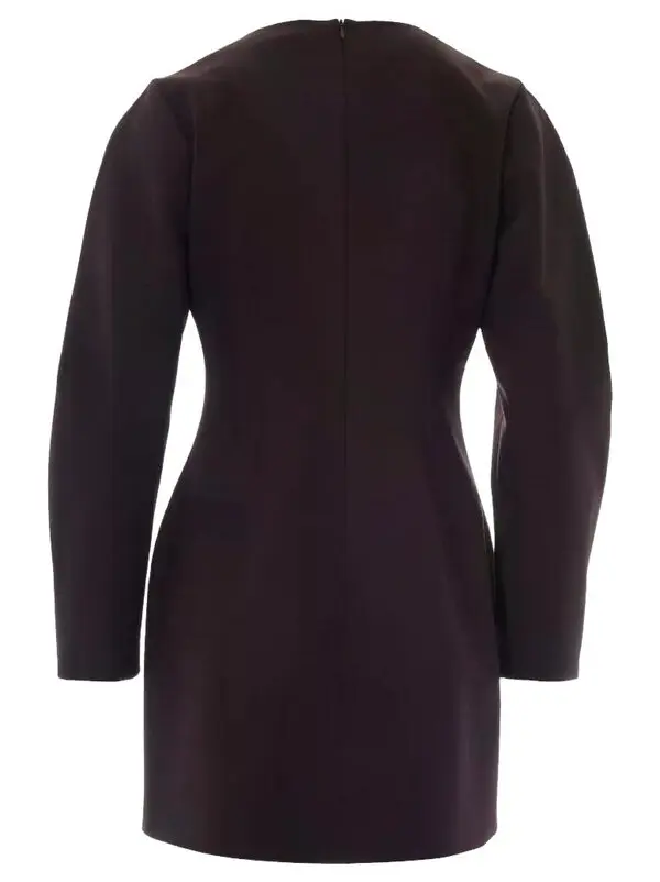 P.a.r.o.s.h Crew-neck Long-sleeve Mini Dress - Brown