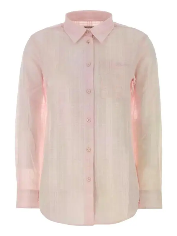 Burberry Check Pattern Cotton Shirt - Pink