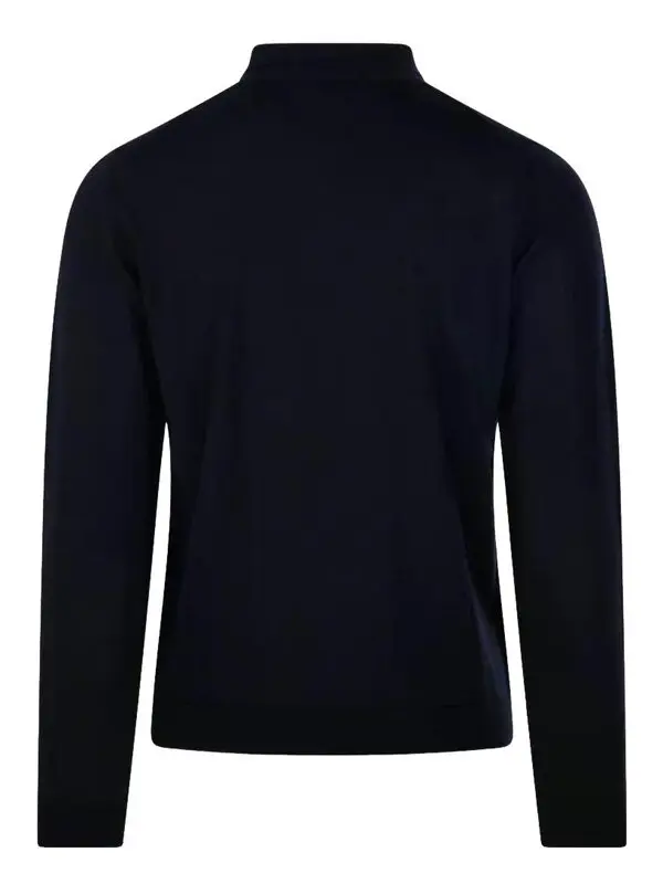 ROBERTO COLLINA Long-sleeve Polo Sweater - Blue