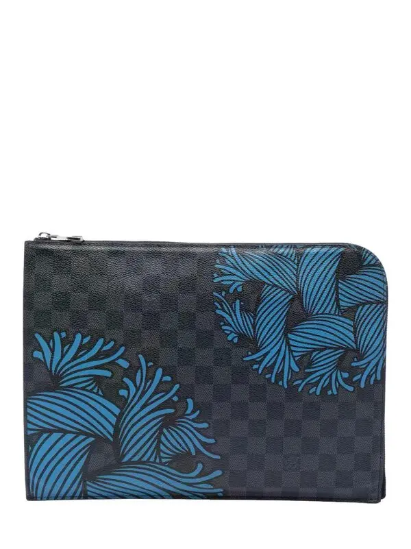 LOUIS VUITTON Damier Graphite Pochette Jour Gm Clutch Bag - Black