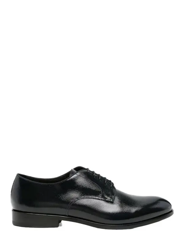 DOUCAL'S Patent Leather Lace-up Derby Shoes - Blue
