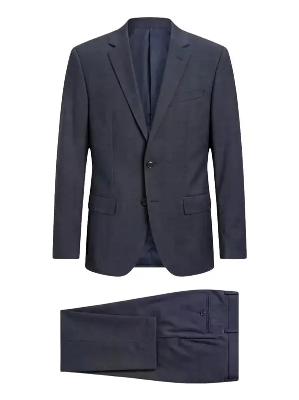BOSS Checked Wool-blend Suit - Blue