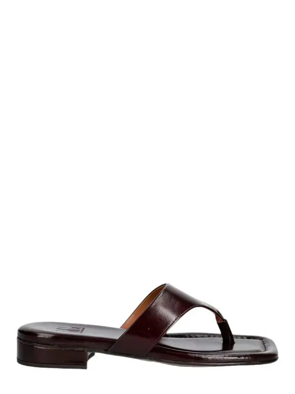 BILLI BI Square-toe Flat Thong Sandals - Brown