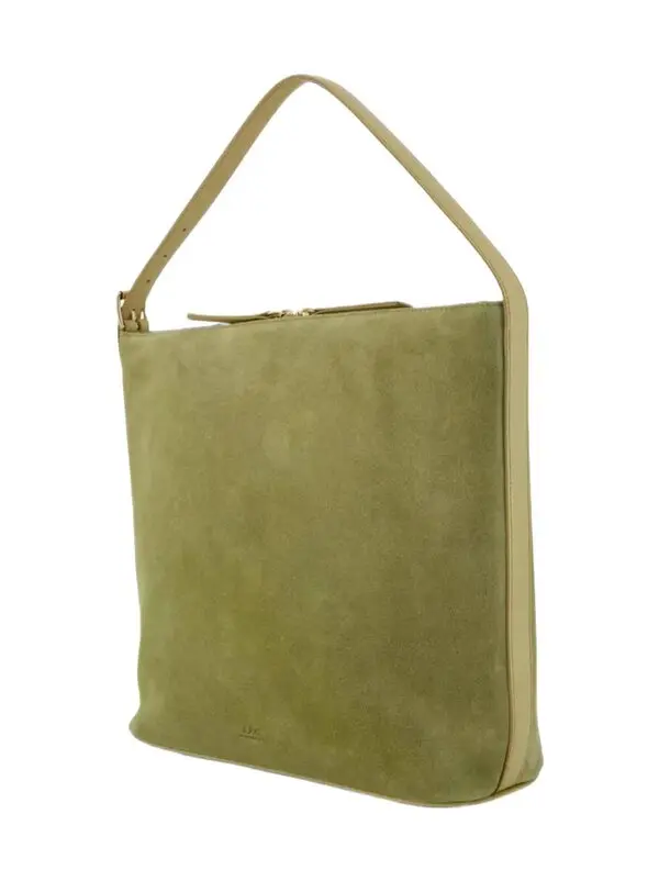 A.p.c. Vera Suede Shoulder Bag - Green
