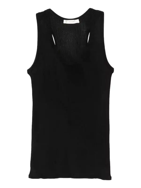 THE ROW Cendrea Ribbed Racerback Tank Top - Black