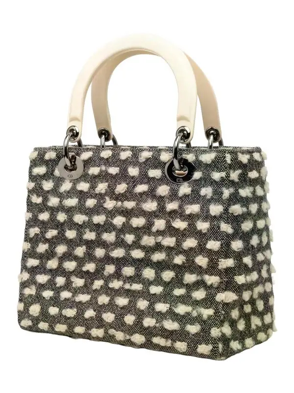 Dior 1999 Medium Tweed Lady Satchel - Grey