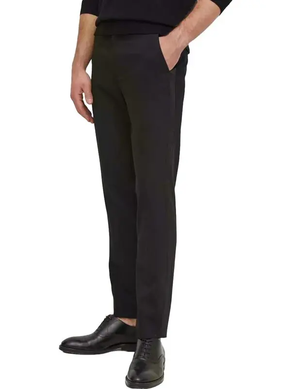 BENETTON Side-stripe Tailored Trousers - Black