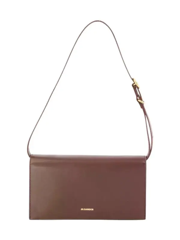 JIL SANDER Smooth Grain Leather Crossbody Bag - Brown