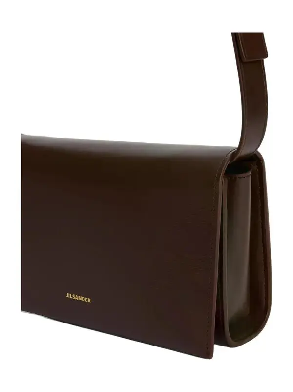 JIL SANDER Smooth Grain Leather Crossbody Bag - Brown