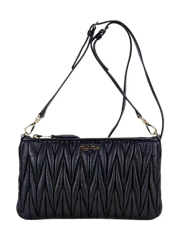 Miu Miu Matelassé Shoulder Bag - Black