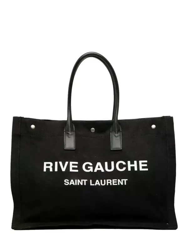 Saint Laurent Large Canvas Rive Gauche Tote Bag - Black
