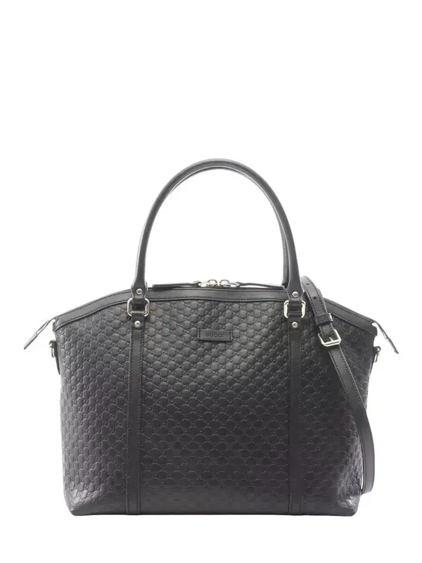 Gucci Large Microssima Dome Satchel - Black