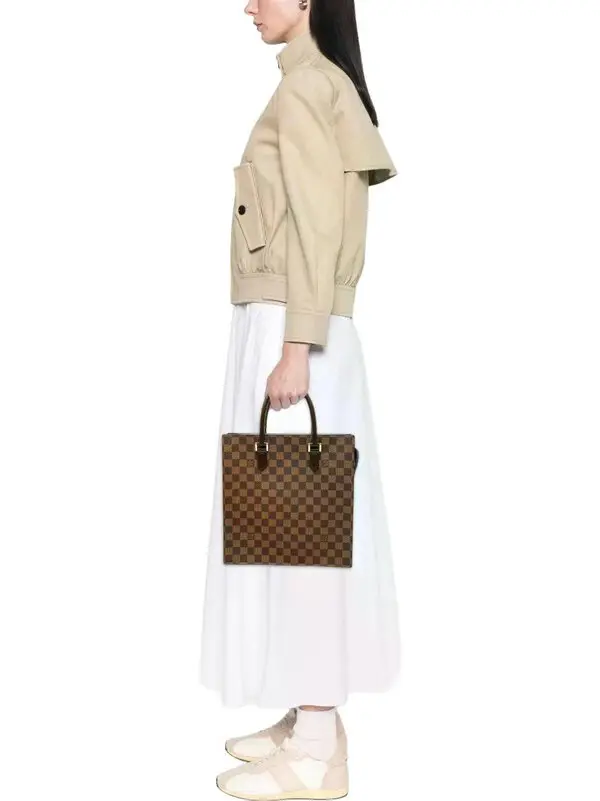 LOUIS VUITTON Damier Ebene Venice Sac Plat Tote Bag - Brown